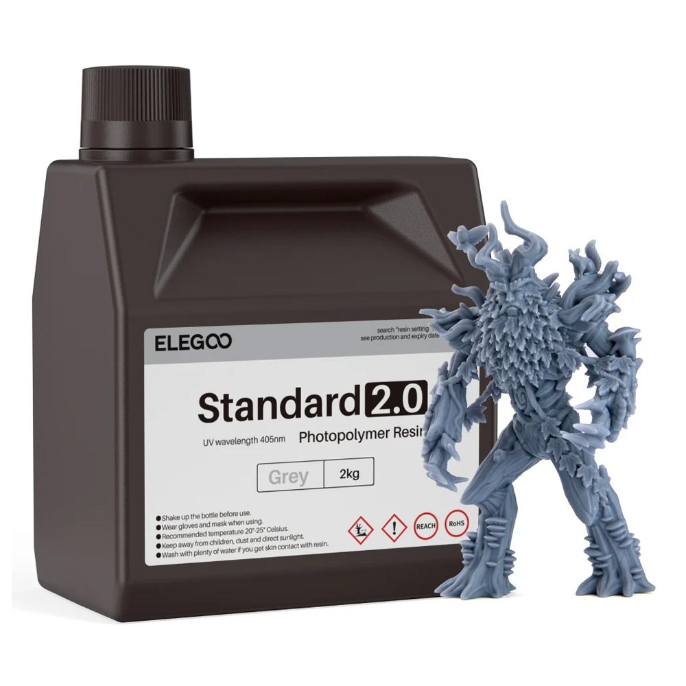 Elegoo Standard 2.0 resin 2000gram - Grey, 50.103.0126
