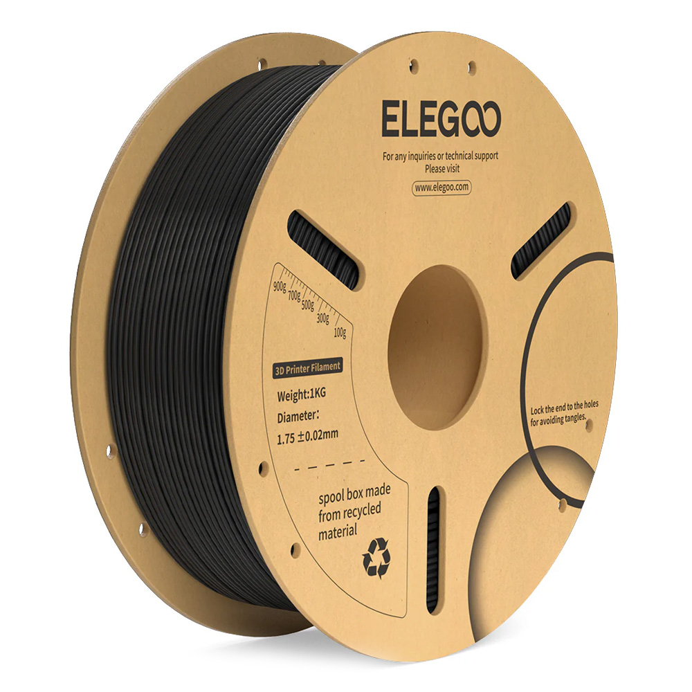 Elegoo PLA+ filament 1.75mm 1kg - Black, 50.203.0048
