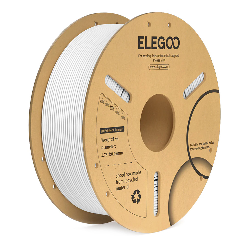 Elegoo PLA+ filament 1.75mm 1kg - White, 50.203.0049