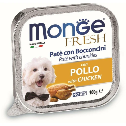 MONGE Fresh Pašteta za pse, s komadićima piletine, 100g