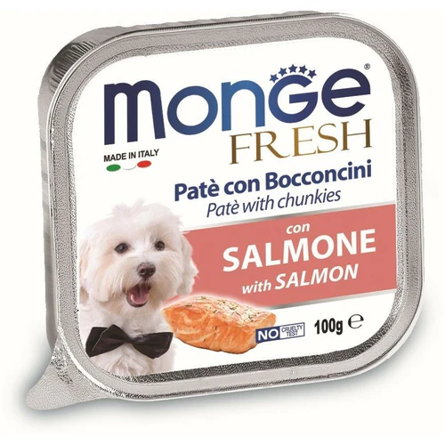 MONGE Fresh Pašteta za pse, s komadićima lososa, 100g