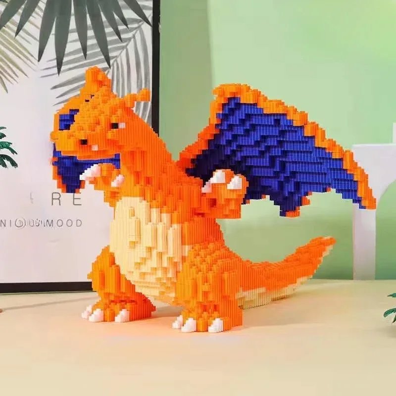 Charizard set od 2400 sitnih kockica – 3D Pokemon figura | Univerzalne blok kocke za decu i odrasle