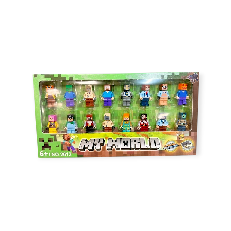 Minecraft My World figure – Set od 16 mini figura | Kolekcionarski komplet likova iz Minecraft sveta Copy