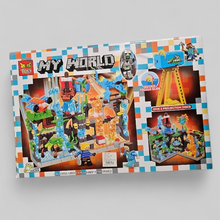 Minecraft kockice 621 del – Svet avantura i gradnje | LED osvetljenje i projektor