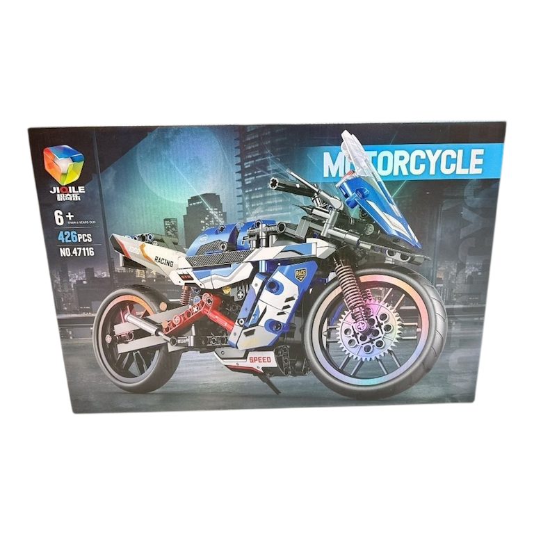 Set kockica Motorcycle Racing set – 426 delova | JIQILE sportski motor za slaganje sa pokretnim delovima