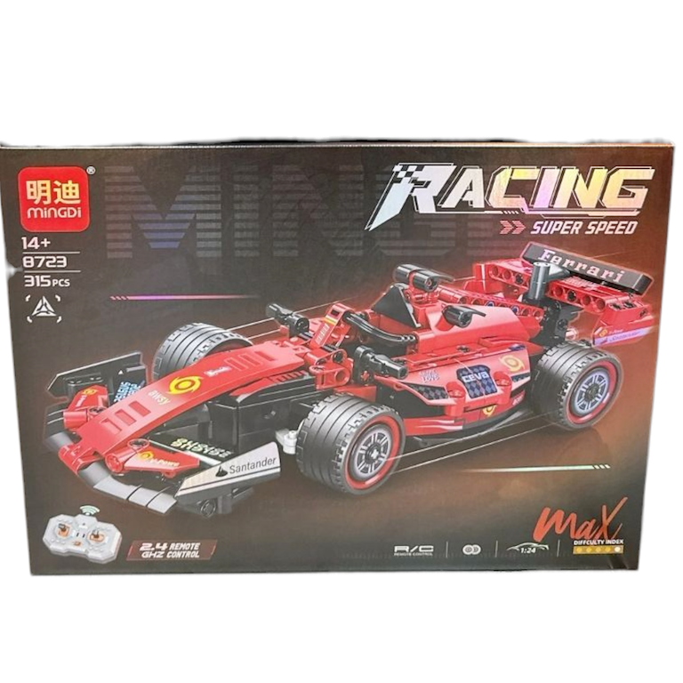 Set kockica RC Racing Formula auto – 315 delova set na daljinsko upravljanje | Super Speed trkački model za slaganje 2.4GHz