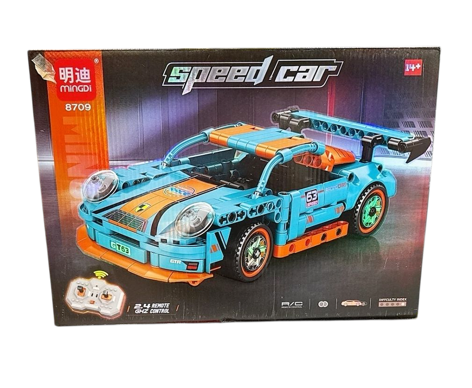 Set na sklapanje RC Speed Car – trkački auto GT63 set 8709 | Model za slaganje sa daljinskim upravljanjem 2.4GHz