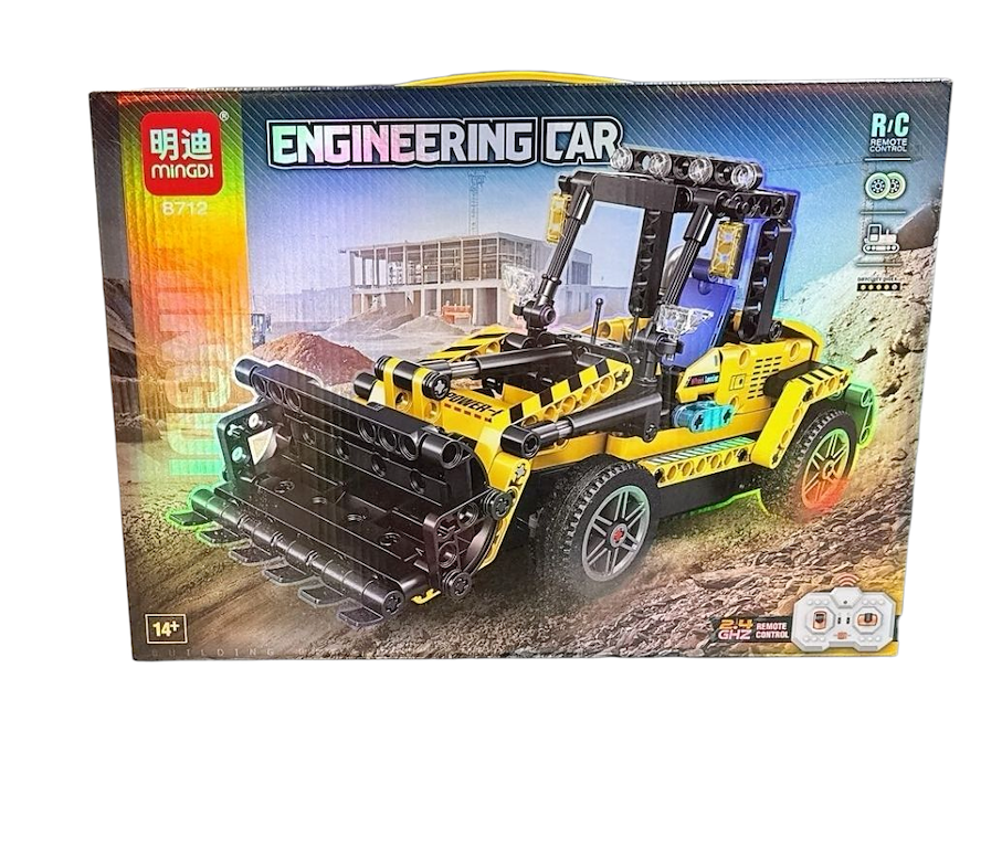 Set kocki RC Građevinski buldožer – Engineering Car set 8712 | Model za slaganje sa daljinskim upravljanjem 2.4GHz