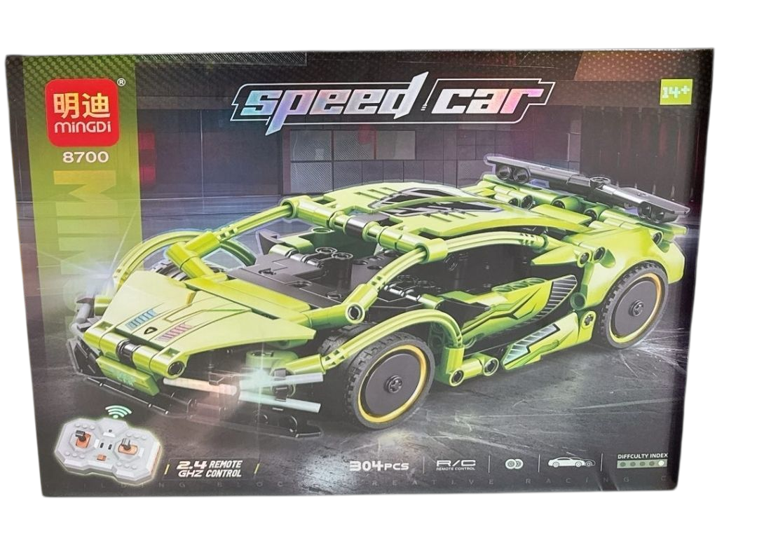 Set na sklapanje RC Speed Car – zeleni sportski auto set 8700 | Model za slaganje sa daljinskim upravljanjem 2.4GHz