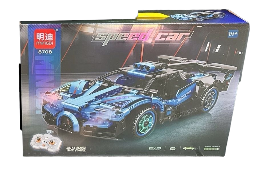 Set na sklapanje RC Speed Car – plavi trkački automobil set 8708 | Model za slaganje sa daljinskim upravljanjem 2.4GHz