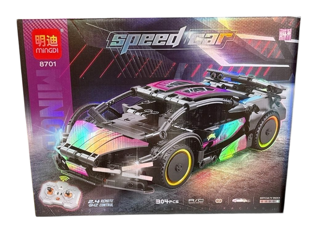 Set na sklapanje RC Speed Car – futuristički sportski auto set 8701 | Model za slaganje sa daljinskim upravljanjem 2.4GHz