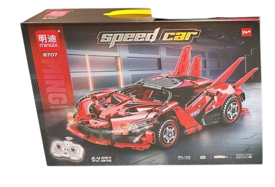 Set na sklapanje RC Speed Car – crveni sportski auto set 8707 | Model za slaganje sa daljinskim upravljanjem 2.4GHz