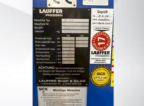 Presa za štancanje LAUFFER DK 200 Najprodavaniji