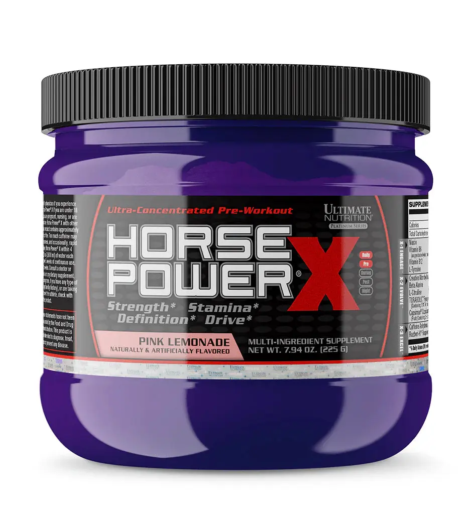 Ultimate Nutrition Horse Power X, Pink limunada, 225g