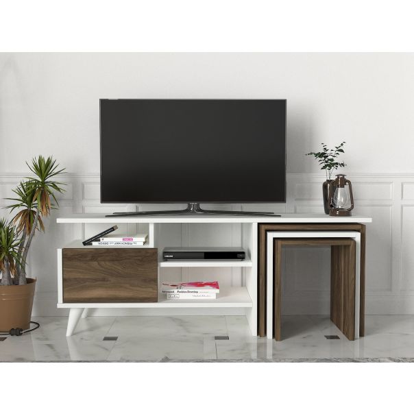 HANAH HOME TV komoda Nature, bela/braon