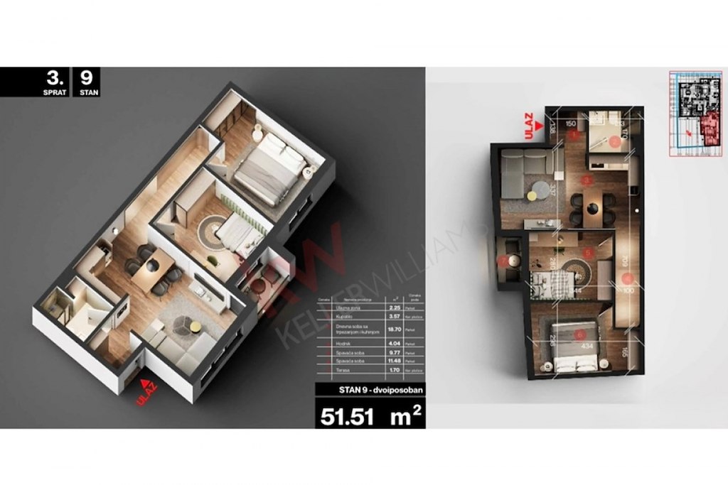 Zvezdara Cvetkova pijaca – 51. 51 m²