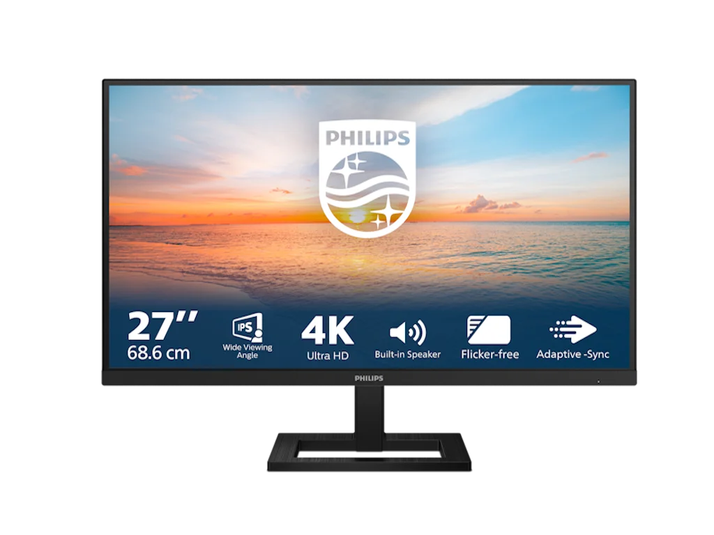Monitor PHILIPS 27E1N1800AE/00 27″/IPS/3840×2160 /60Hz/4ms GtG/HDMIx2,DP/Visina/VESA/zvucnici/crna