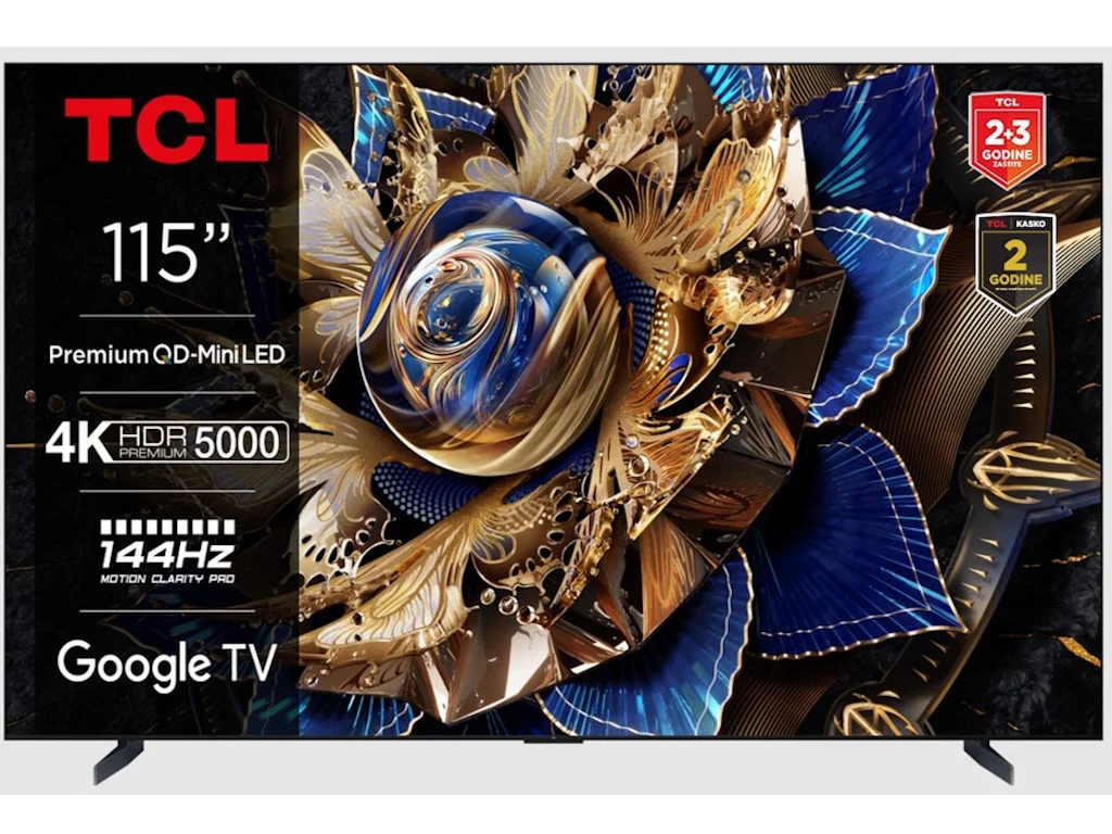 Televizor TCL 115X955Max/MiniLED/115″/4K/144Hz/Google TV/crna
