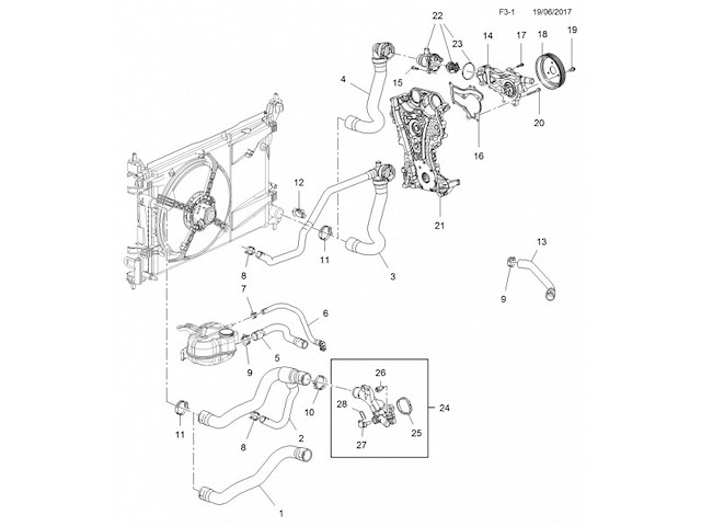 Opel Corsa D 1.4 B Crevo Posude Antifriza Gornje 06-15