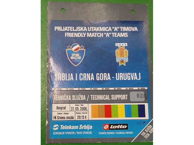 FUDBAL: SRBIJA I CRNA GORA - URUGVAJ 27.05.2006 - AKRED