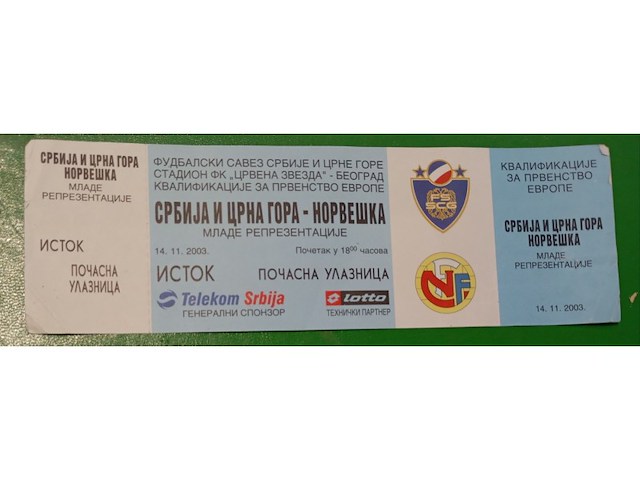 FUDBAL: SRBIJA I CRNA GORA - NORVESKA 14.11.2003 - CELA
