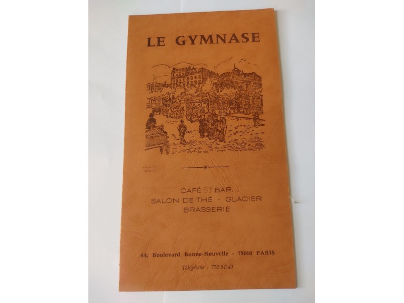 LE GYMNASE CAFE BAR KARTA PARIS IZ PARIZA