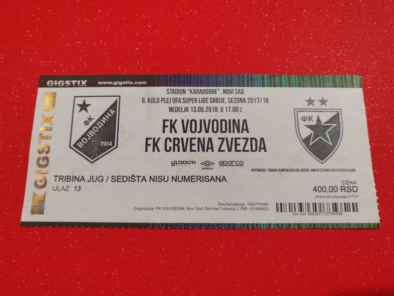 FK VOJVODINA - CRVENA ZVEZDA 13.05.2018. JUG