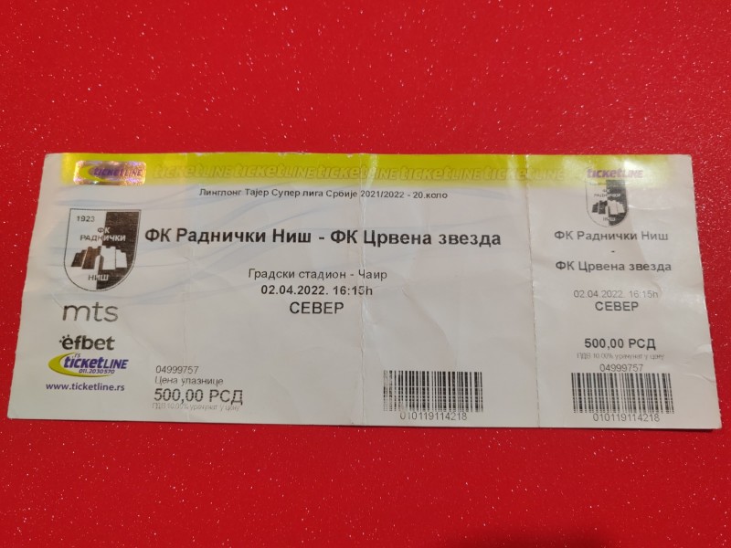 RADNICKI NIS - CRVENA ZVEZDA 02.04.2022. SEVER
