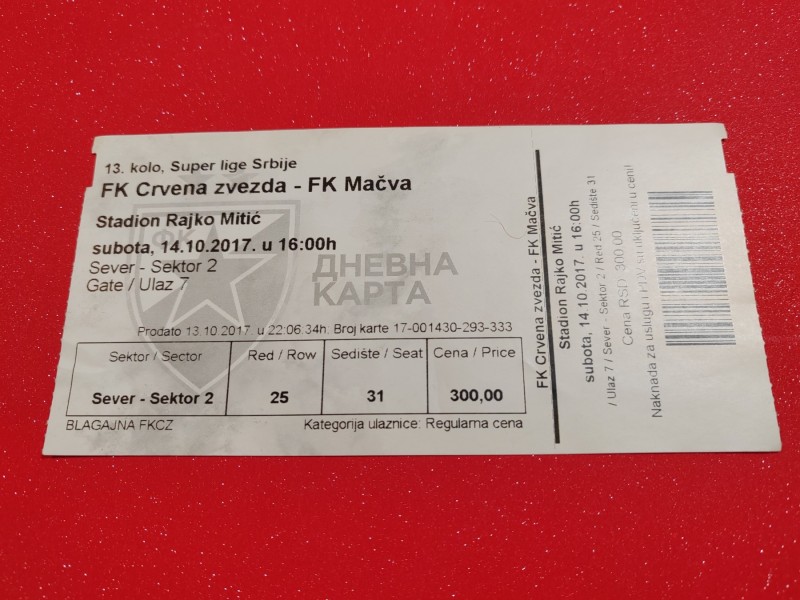 CRVENA ZVEZDA - FK MACVA 14.10.2017. SEVER