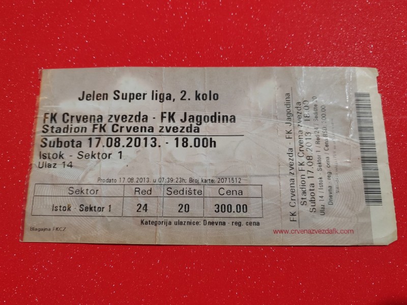 CRVENA ZVEZDA - FK JAGODINA 17.08.2013. ISTOK