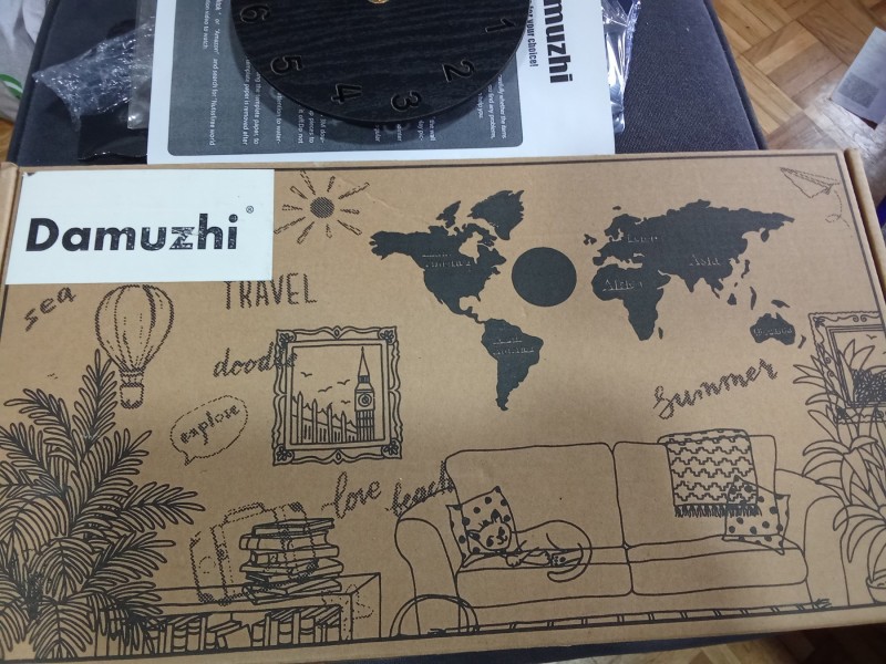 Damuzhi World Map dekorativni zidni sat