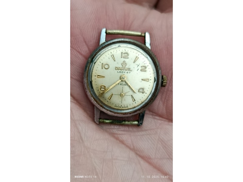 Darwil lady 67 navijač 17 rubina.ispravan.made in swiss