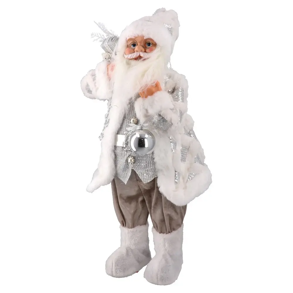 FESTA Novogodišnja figura Deda Mraz Deco Santa 10, 60cm, Siva