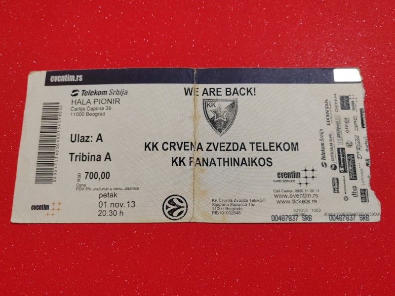 KK CRVENA ZVEZDA - PANATINAIKOS 01.11.2013. EUROLIGA