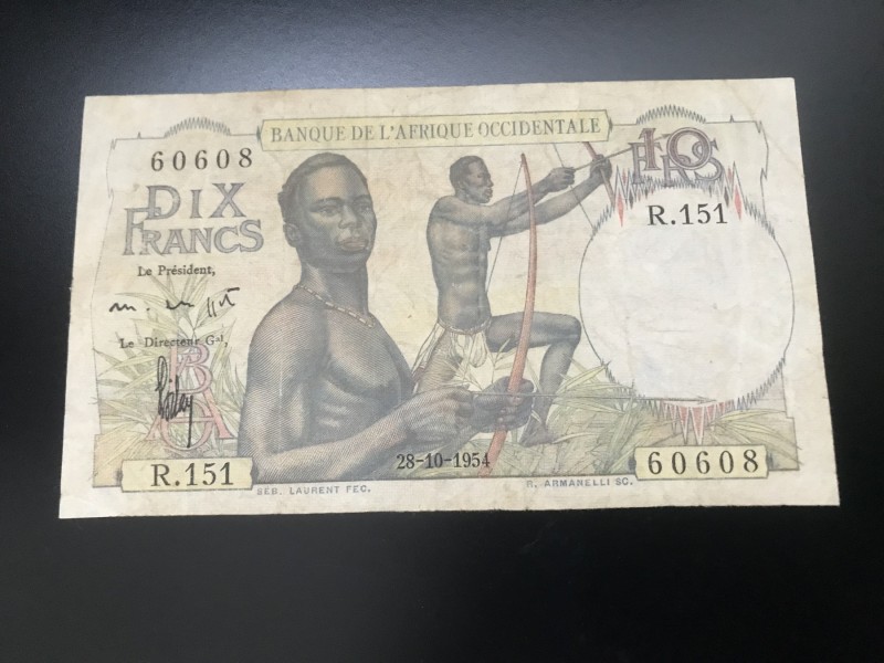 ZAPADNA AFRIKA 10 FRANAKA.