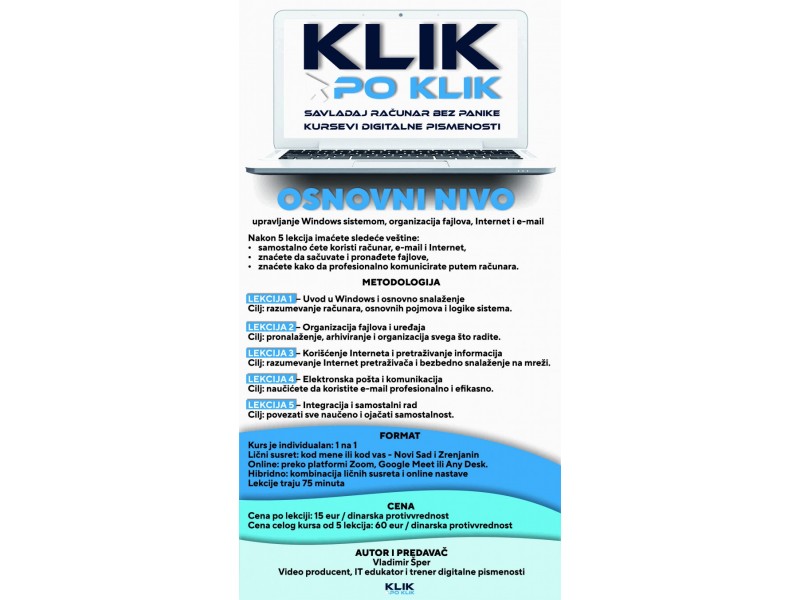 KLIK PO KLIK – Kurs računara bez panike