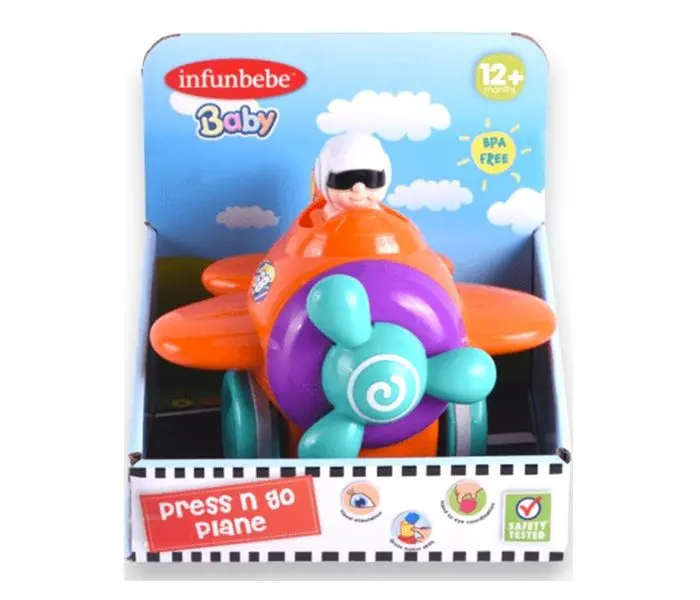 INFUNBEBE Igračka za bebe avion PRESS N GO, Šarena