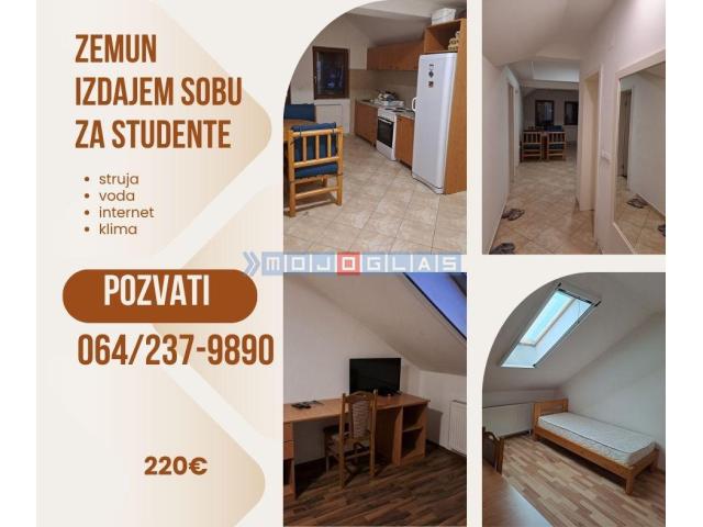 Zemun, Nova Galenika, izdajem sobu za studente