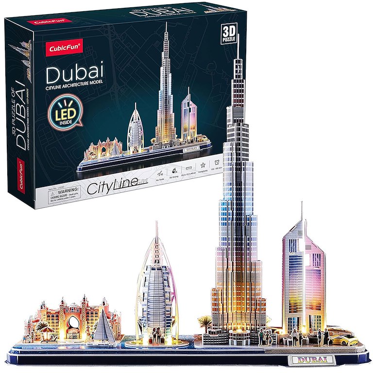 CubicFun 3D LED Puzzle Dubai Cityline L523H CBF205232