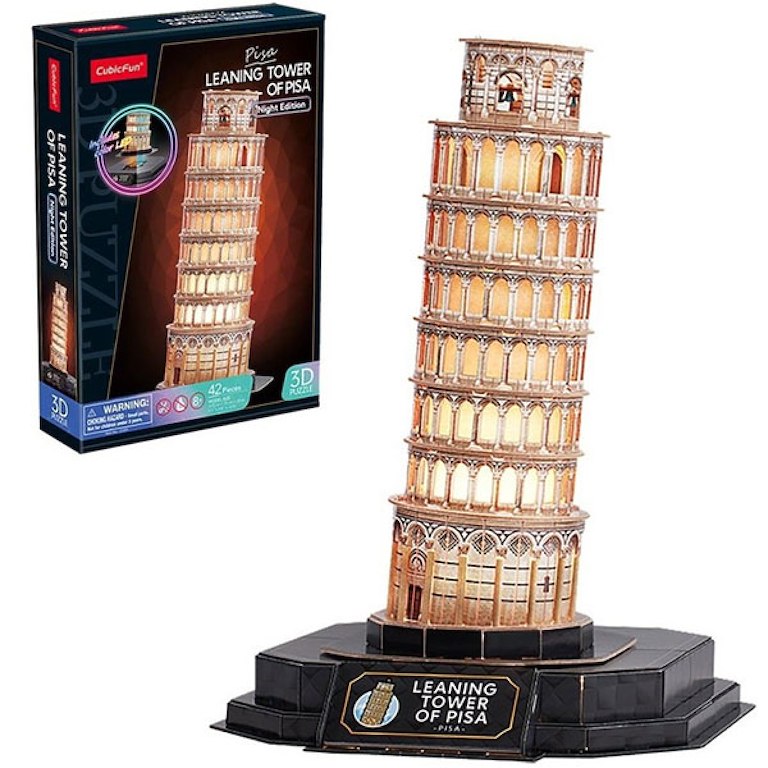 CubicFun 3D LED Puzzle Night Edition Leaning Tower of Pisa L535H CBF205355