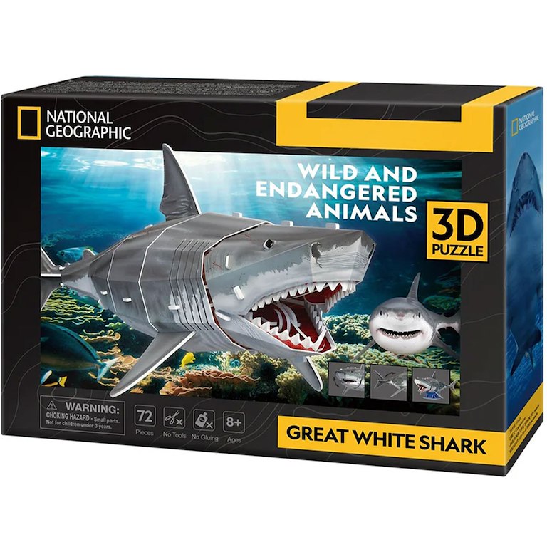 CubicFun 3D Puzzle Great White Shark DS1098H CBF210984