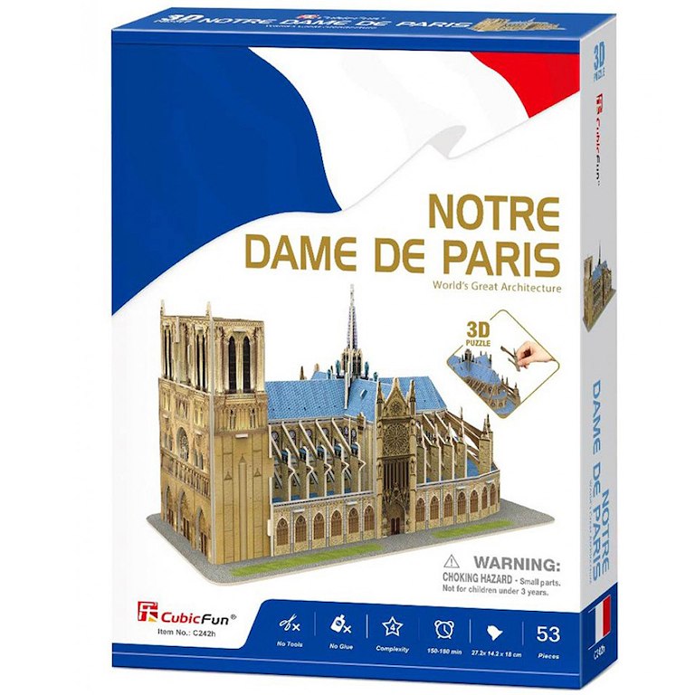 CubicFun 3D Puzzle Notre Dame de Paris 53pcs CBF202422
