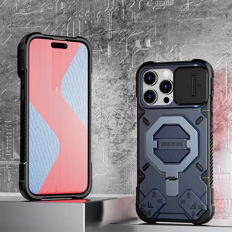 Maska za iPhone 15 Pro Bibercas Matrix plava