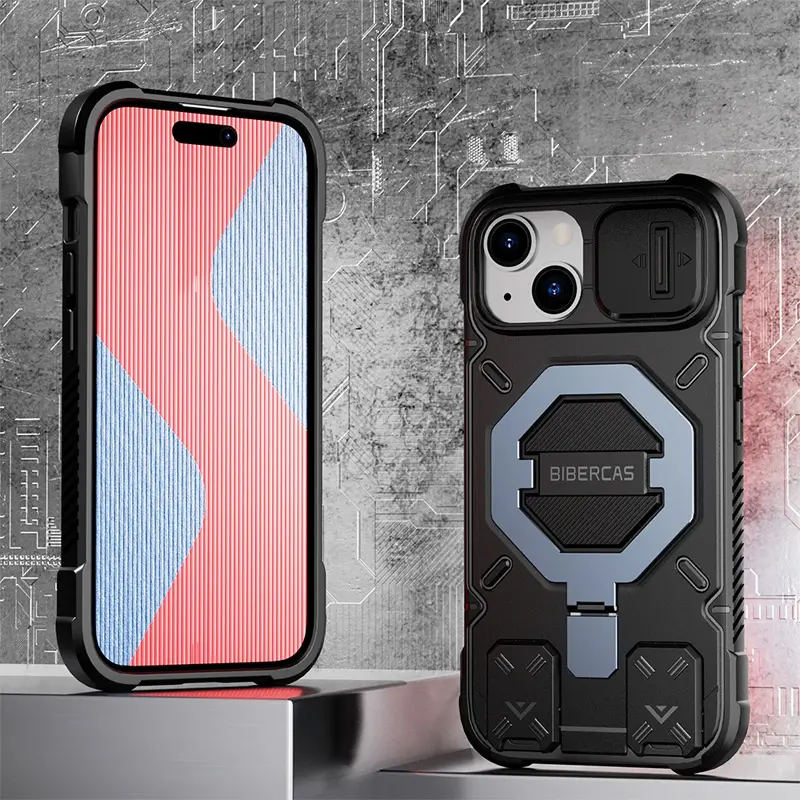 Maska za iPhone 15 Bibercas Matrix crna