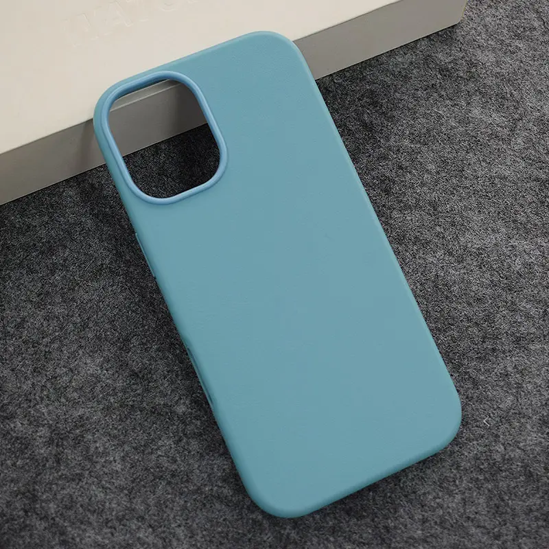 Maska za iPhone 17 Beautiful Shine Leather svetlo plava