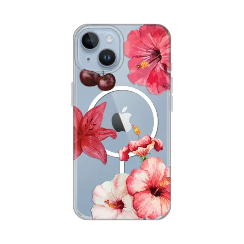 Futrola - maska print Magsafe za iPhone 13/14 6.1 Hibiscus