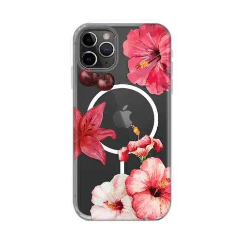 Futrola - maska print Magsafe za iPhone 11 Pro Max 6.5 Hibiscus