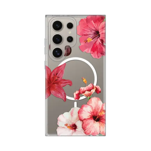 Futrola - maska print Magsafe za Samsung Galaxy S23 Ultra Hibiscus