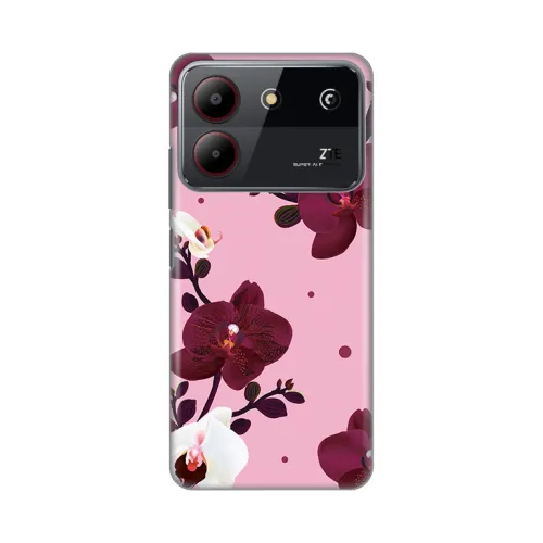 Silikonska futrola - maska print Skin za ZTE Blade A54 Pink Orchid