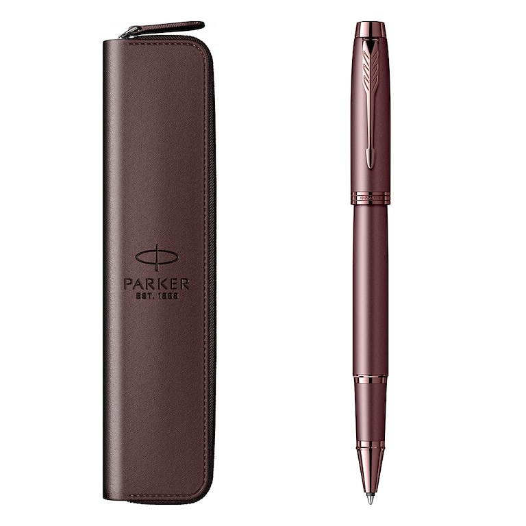 Parker poklon set IM BURGUNDY roler + futrola